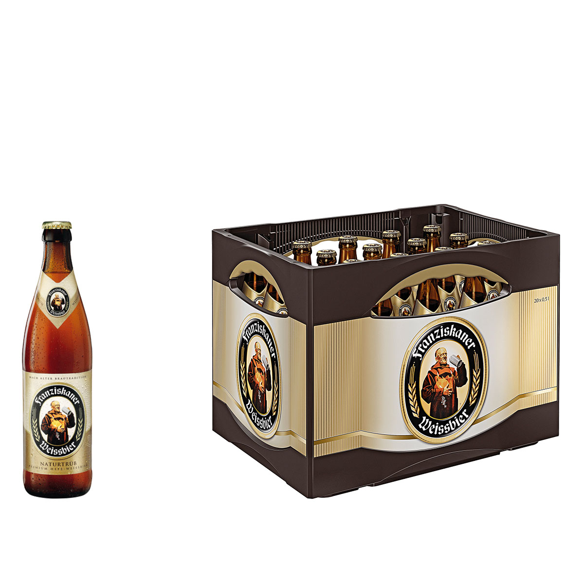 Franziskaner Hefe Weißbier Weizen Hell 20 x 0,5l | Banach Getränkeshop